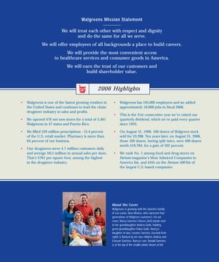 walgreen 2006 Annual Report | PDF