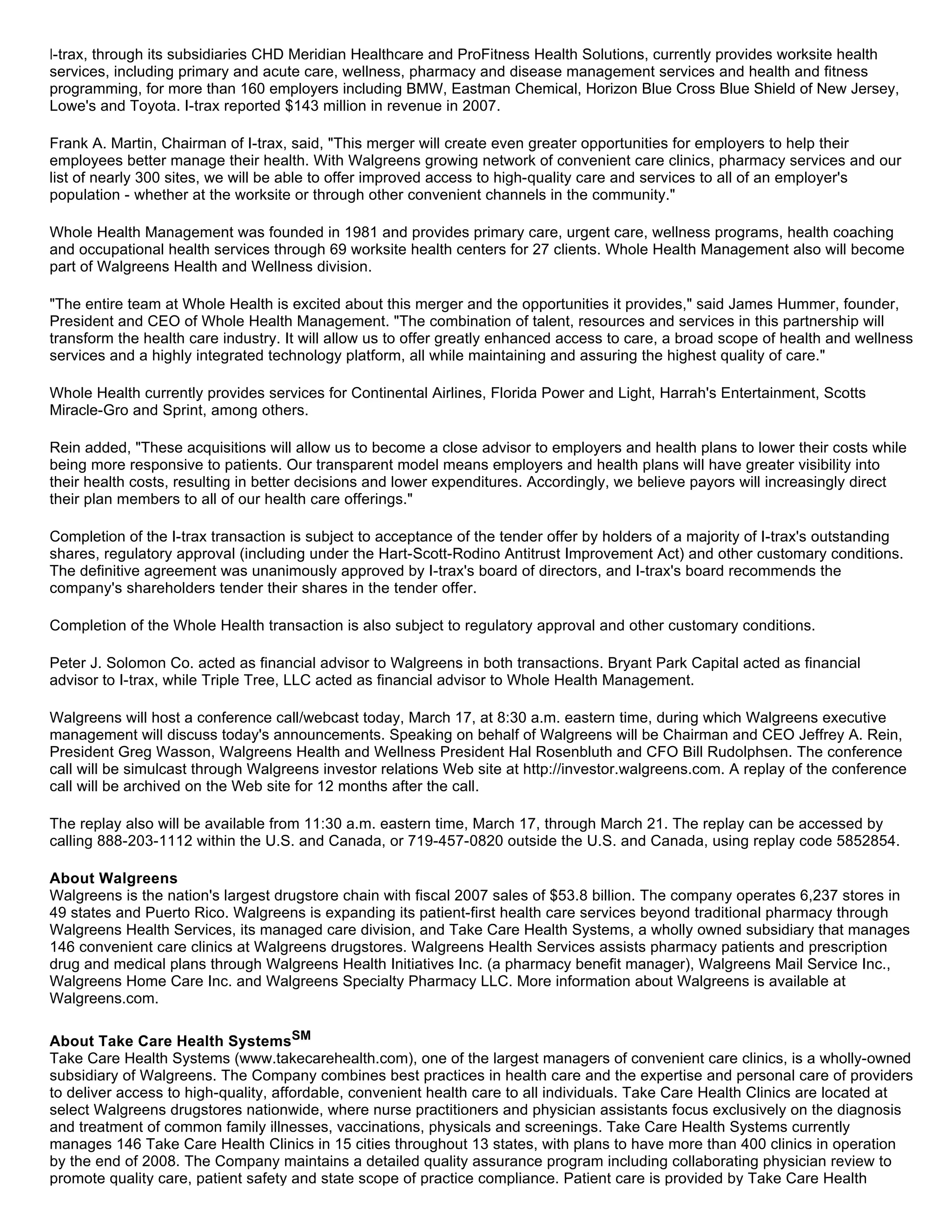 Walgreens Creates New Health and Wellness Division as Part of Strategic ...