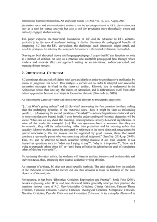 RHETORICAL CRITICISM AS AN APPROACH TO TEACH EFL ACADEMIC WRITING: A ...