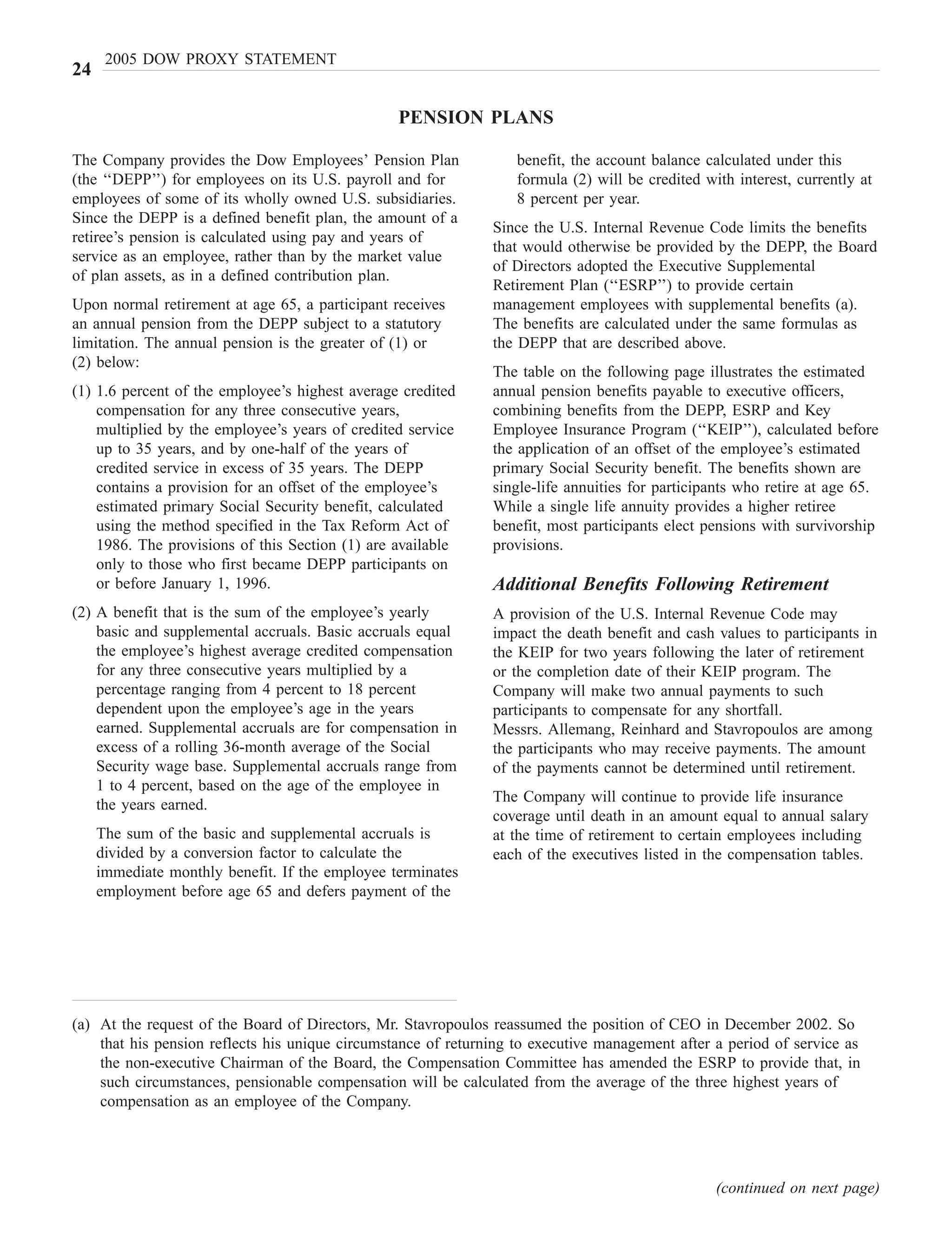 dow chemical 2005 Proxy Statement | PDF