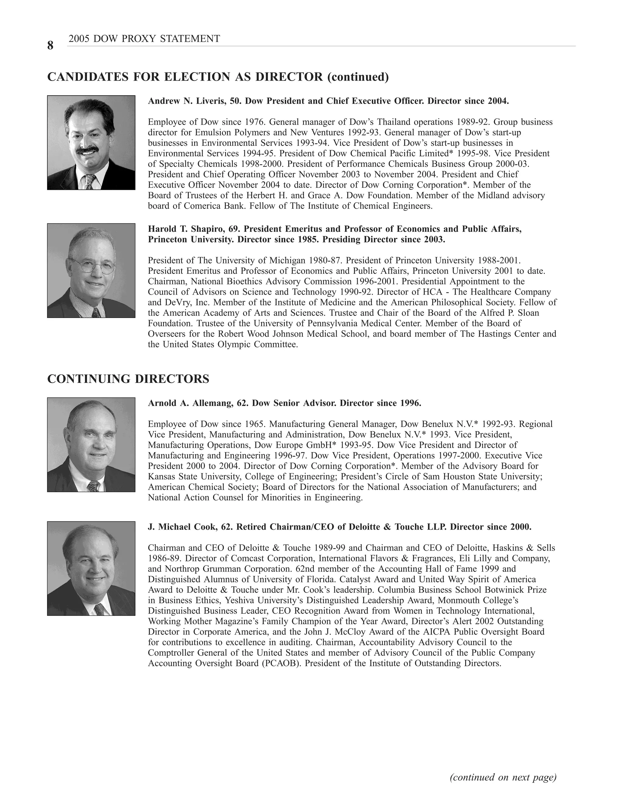 dow chemical 2005 Proxy Statement | PDF