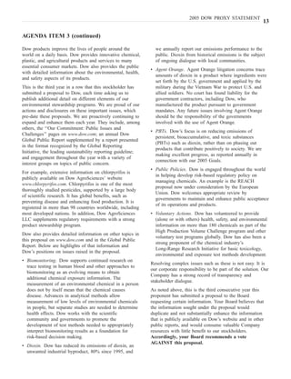 dow chemical 2005 Proxy Statement | PDF | Free Download