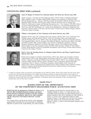 dow chemical 2005 Proxy Statement | PDF | Free Download