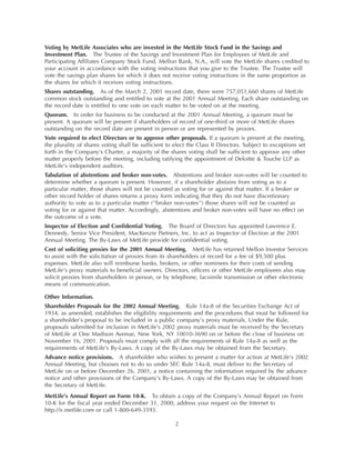 metlife Proxy Statement2001 | PDF
