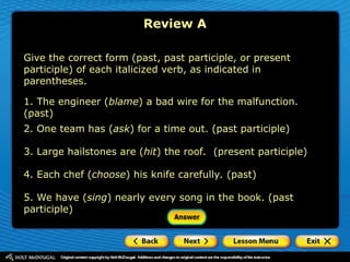 Understanding verb forms ............... | PPT