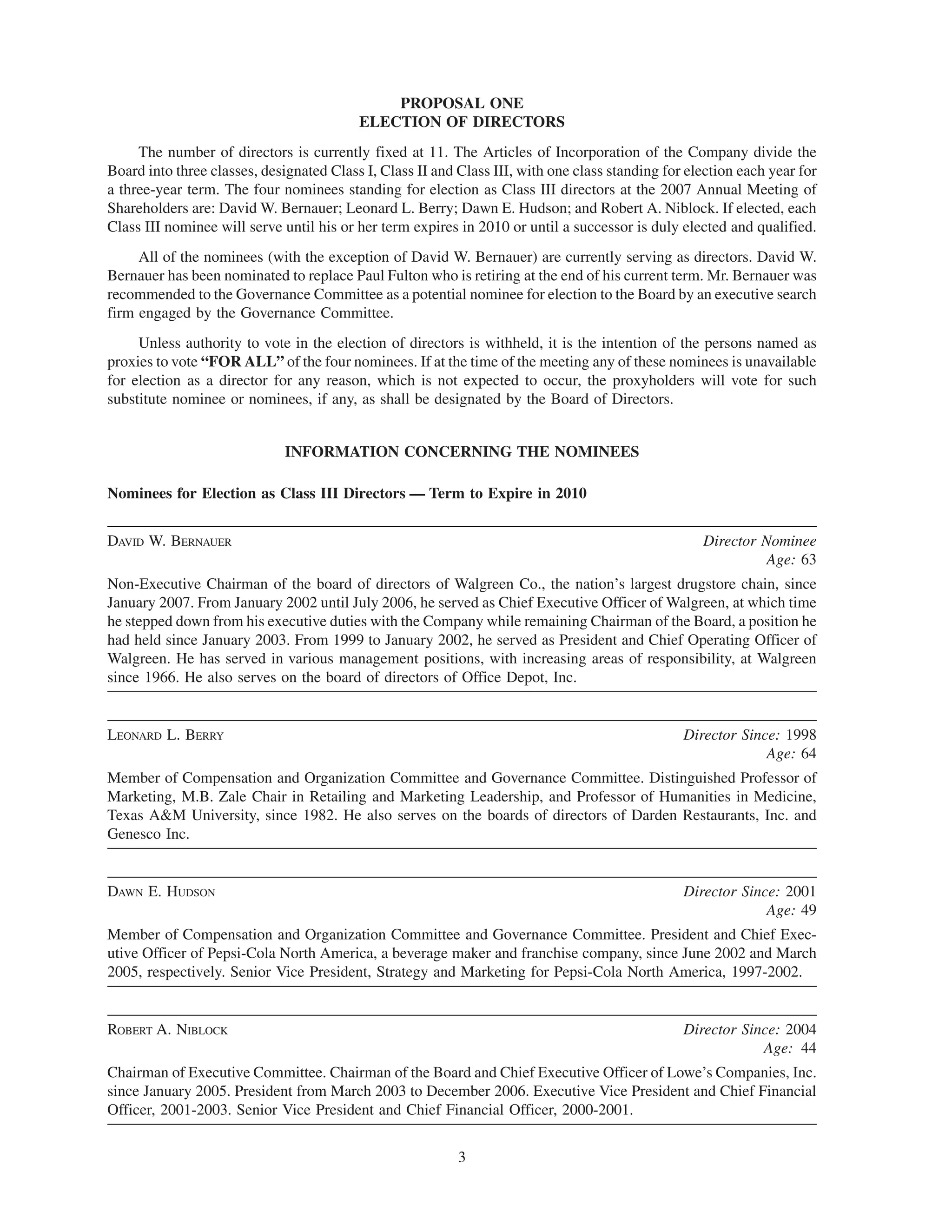 lowe's Proxy Statement2007 | PDF