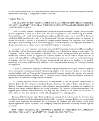 lowe's Proxy Statement 2001 | PDF