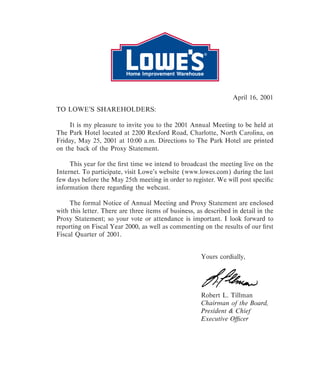 lowe's Proxy Statement 2000 | PDF