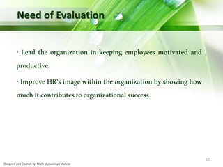Human Resource Evaluation By Malik Muhammad Mehran | PPTX