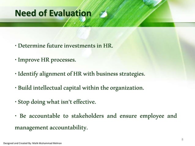 Human Resource Evaluation By Malik Muhammad Mehran | PPTX