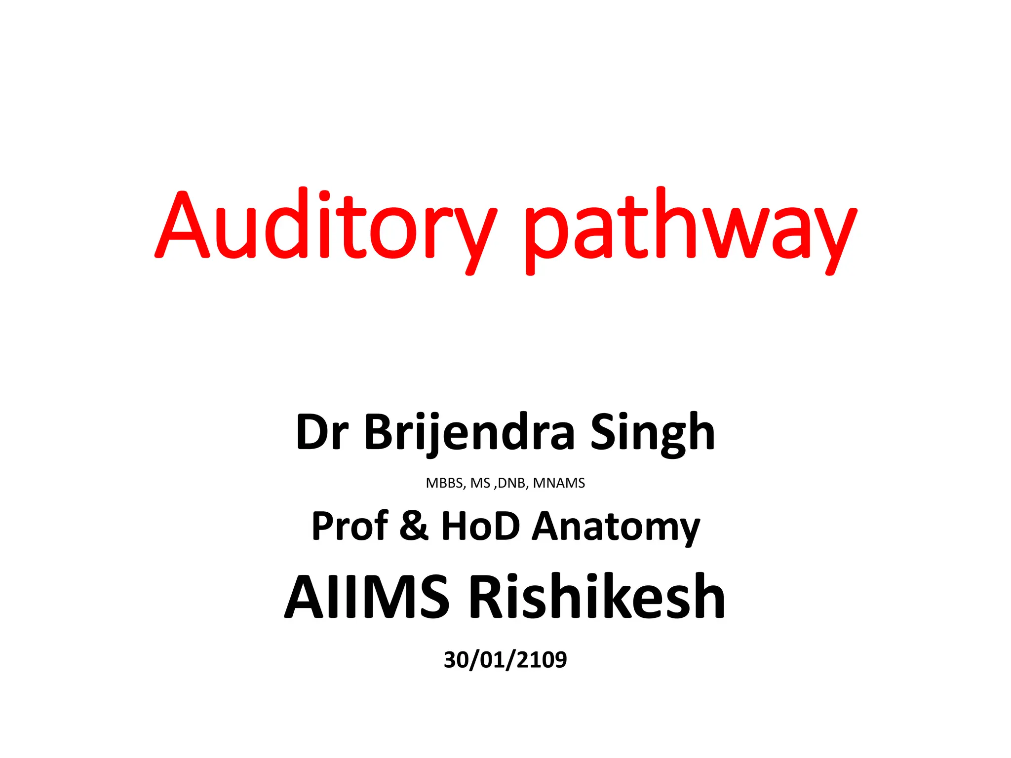 Auditory pathway special senses ear physiology | PDF