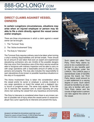 Longshore Legal Overview | PDF | Injuries | Diseases and Conditions