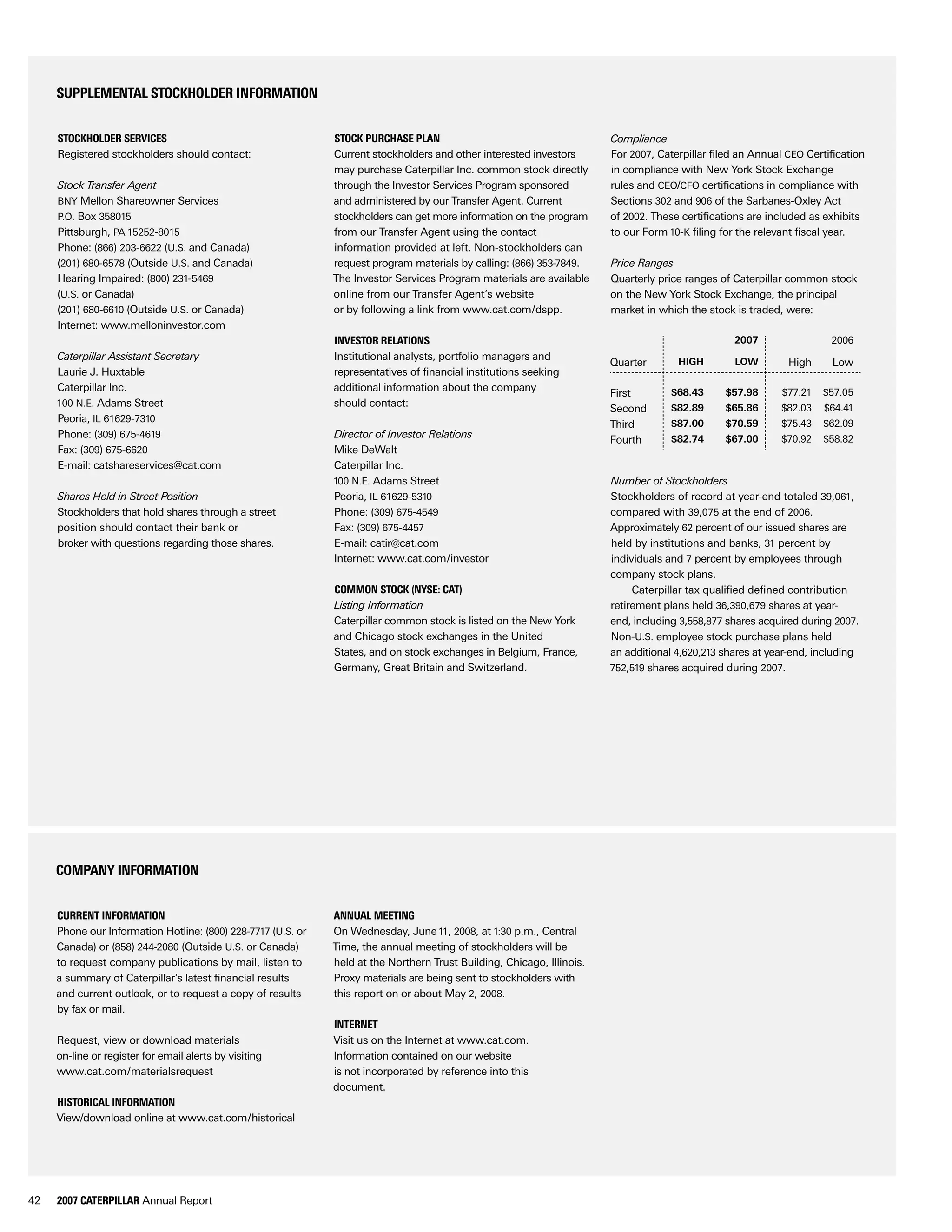 caterpillar • 2007 Annual Report | PDF
