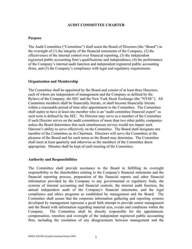 Audit Committee Charter | PDF