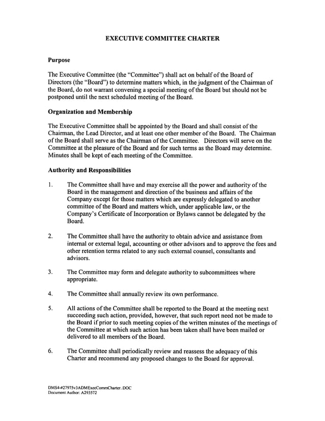 Executive Committee Charter | PDF