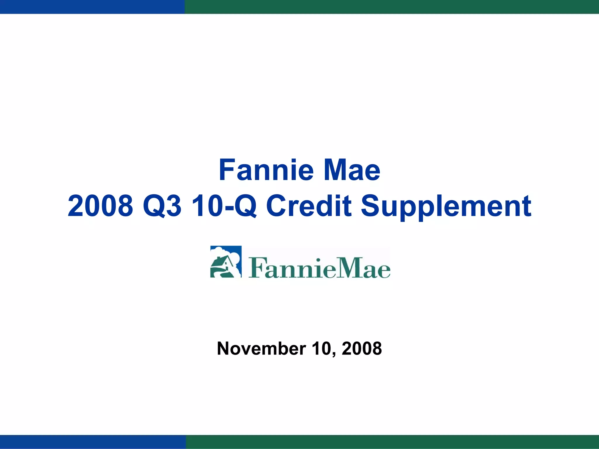 fannie mae Credit Supplement | PPT