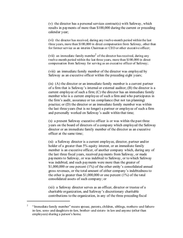 safeway Corporate Governance Guidelines | PDF