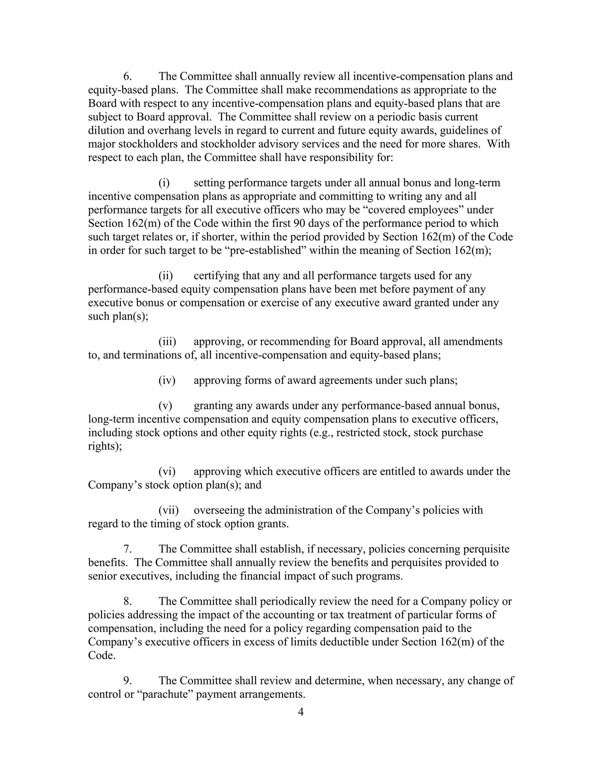 safeway Compensation Committee Charter | PDF