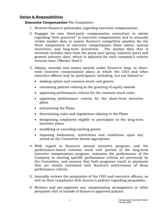 sunoco Compensation Committee | PDF