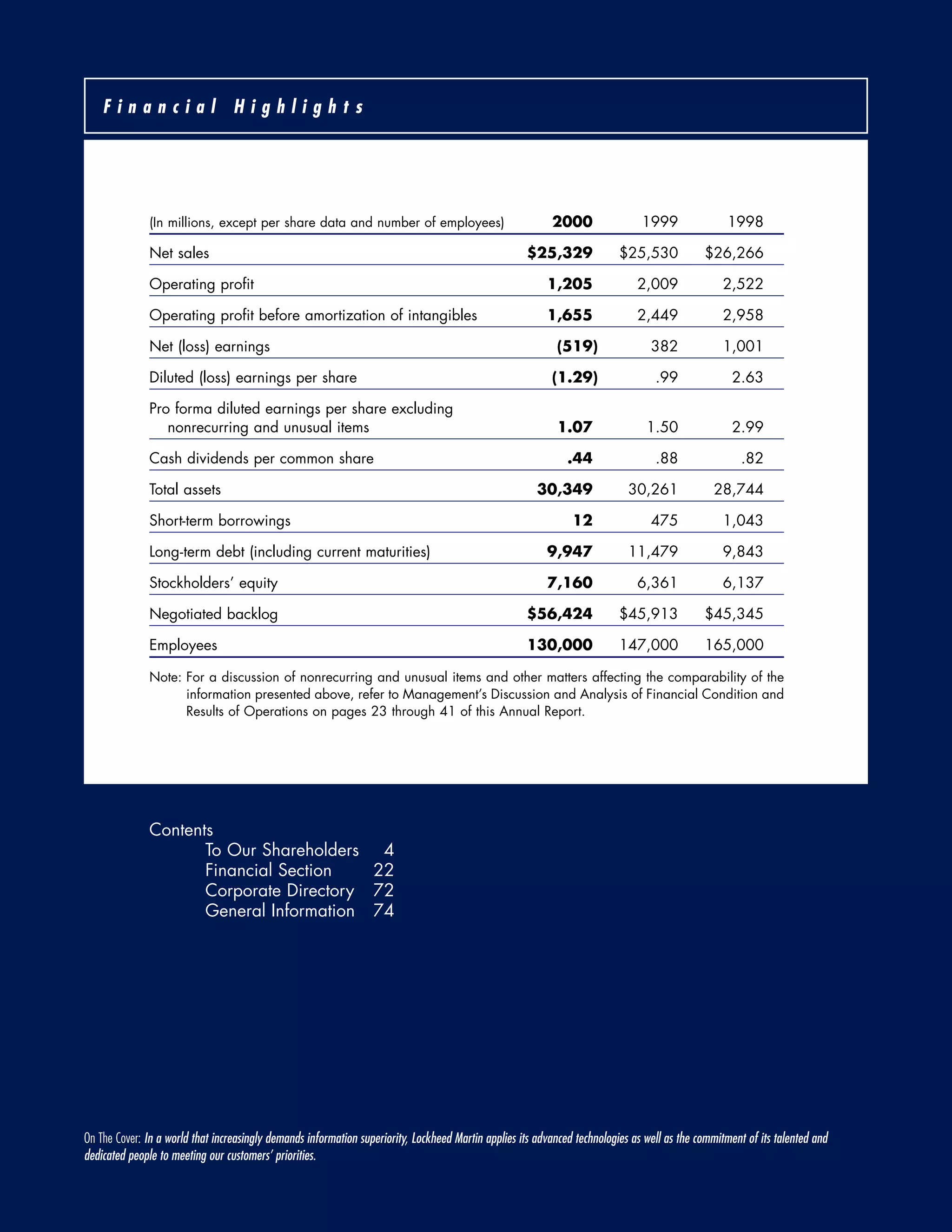lockheed martin 2000 Annual Report | PDF
