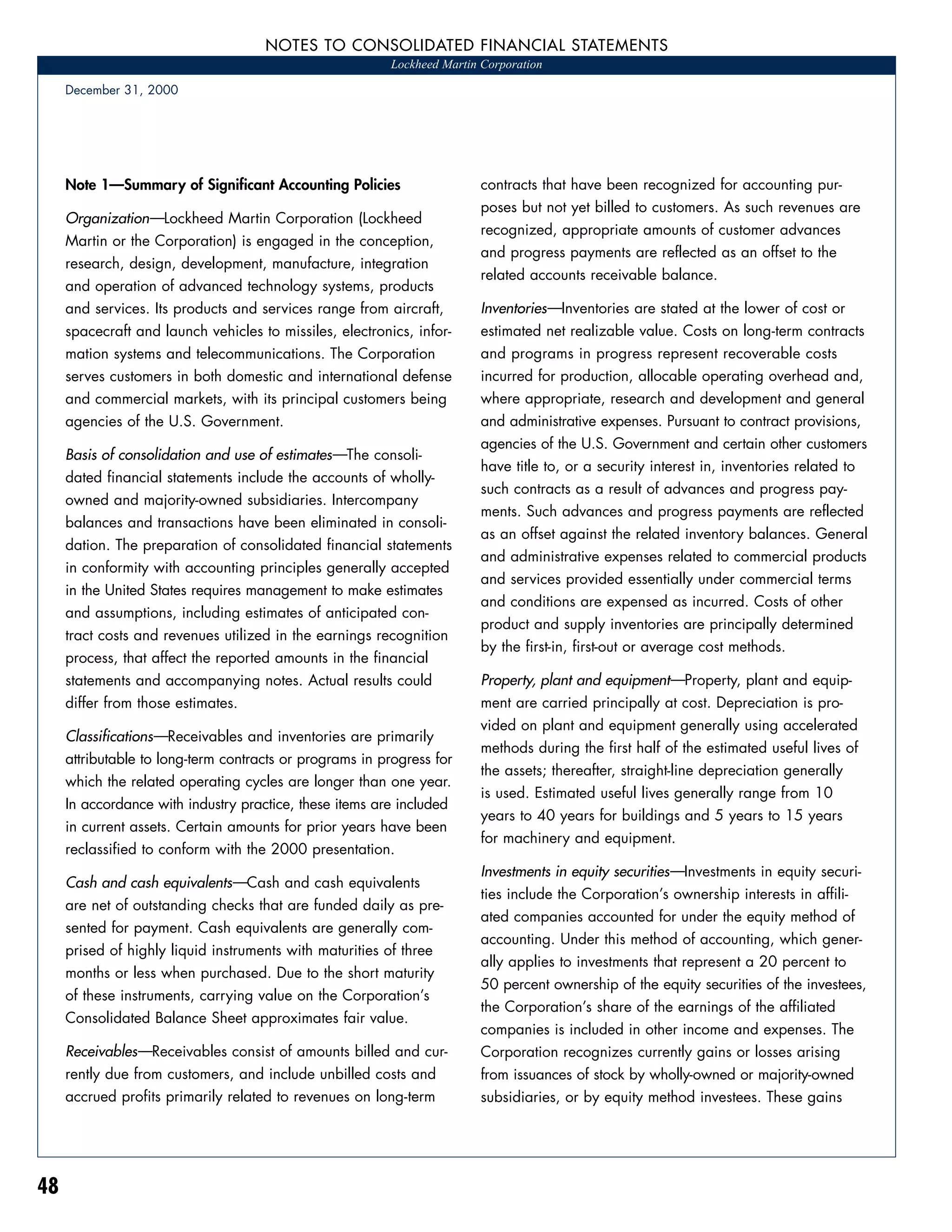 lockheed martin 2000 Annual Report | PDF