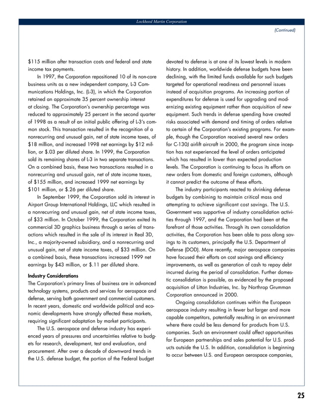 lockheed martin 2000 Annual Report | PDF
