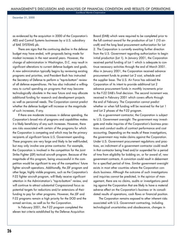 lockheed martin 2000 Annual Report | PDF