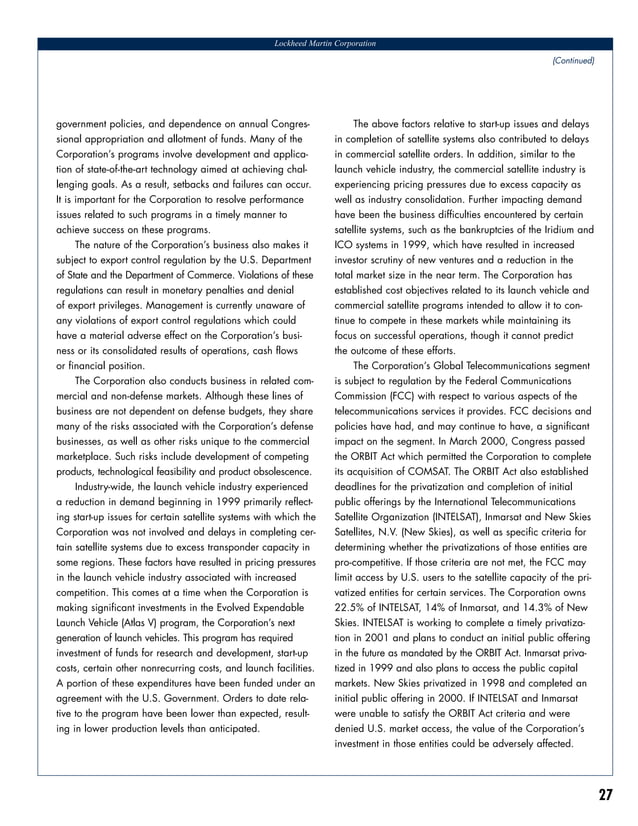 lockheed martin 2000 Annual Report | PDF
