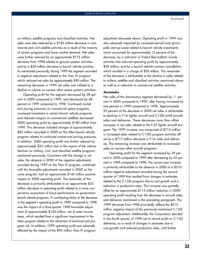 lockheed martin 2000 Annual Report | PDF