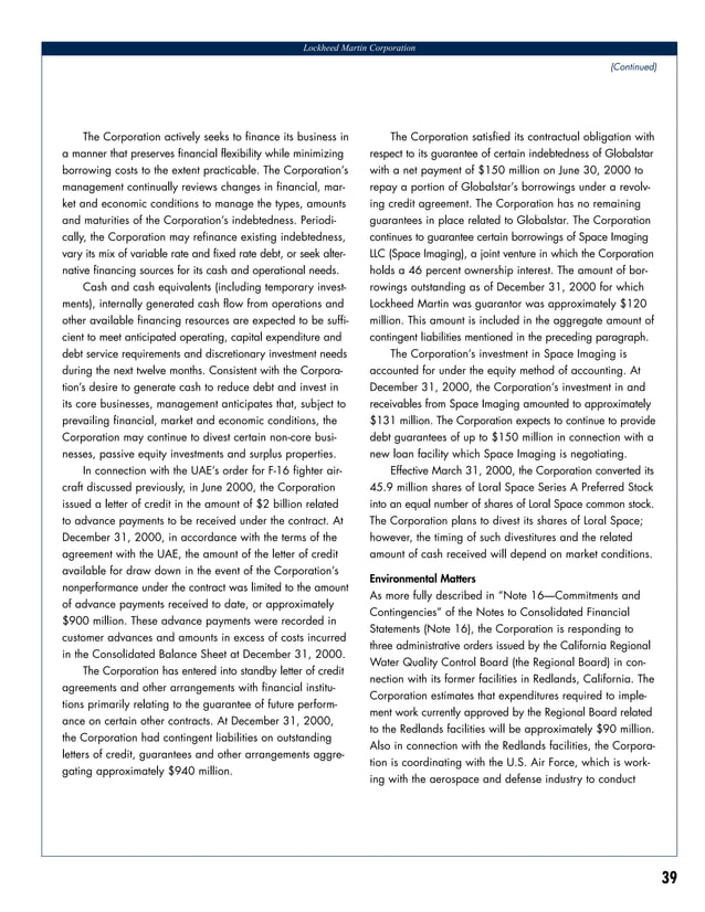 lockheed martin 2000 Annual Report | PDF