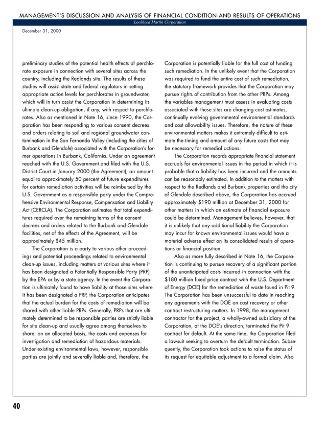 lockheed martin 2000 Annual Report | PDF