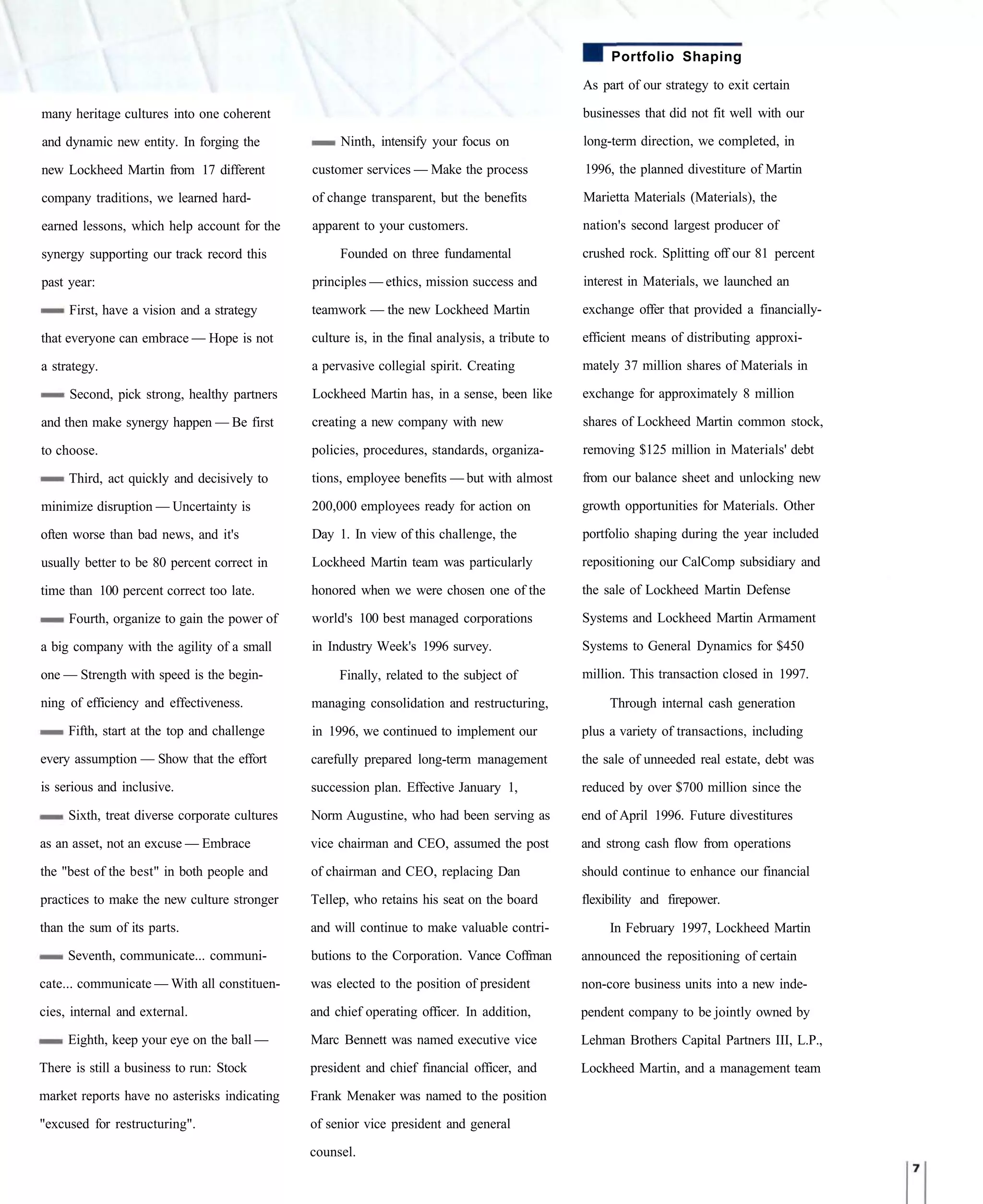 lockheed martin 1996 Annual Report | PDF