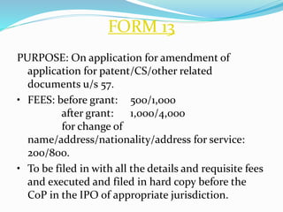 Training Session: 1 Indian Patent Process: Study of Forms | PPT