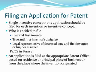 Training Session: 1 Indian Patent Process: Study of Forms | PPT