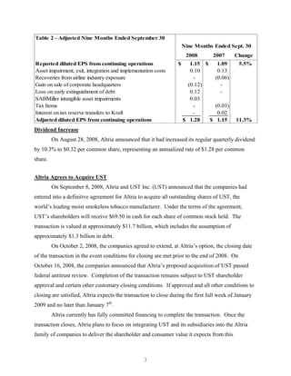 altria group Quarter Results 2008 3rd | PDF