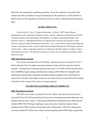 altria group Quarter Results 2008 3rd | PDF