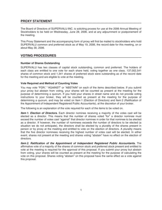 supervalu Proxy Statements 2006 | PDF