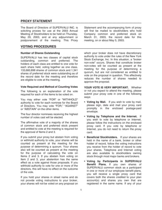 supervalu Proxy Statements2003 | PDF