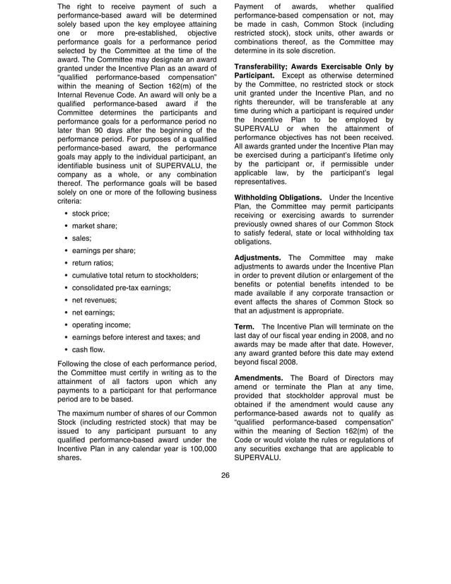 supervalu Proxy Statements 2002 | PDF