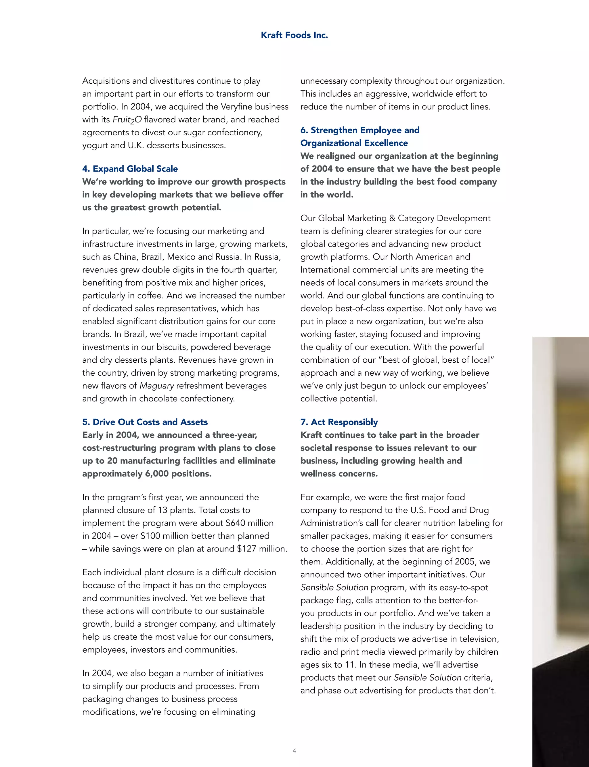 kraft foods Annual Reports 2004 | PDF