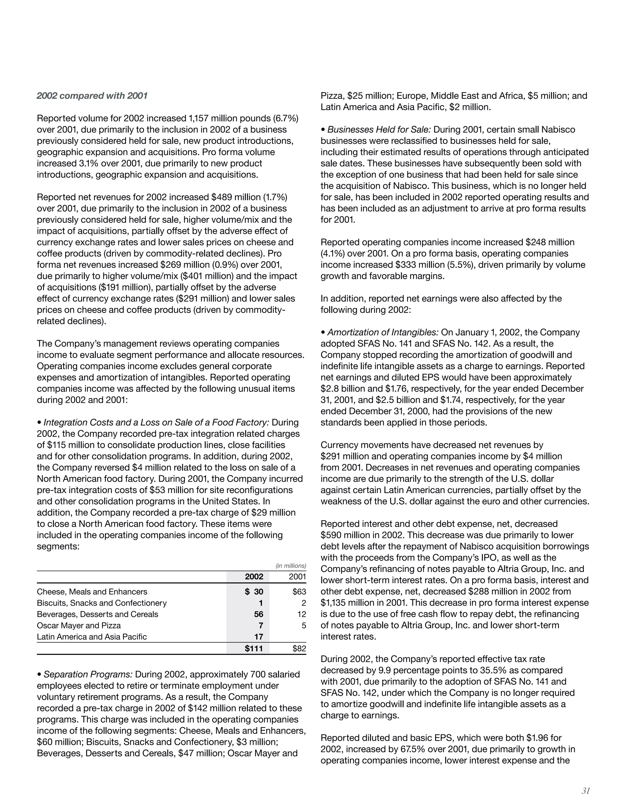 kraft foods Annual Reports 2002 | PDF