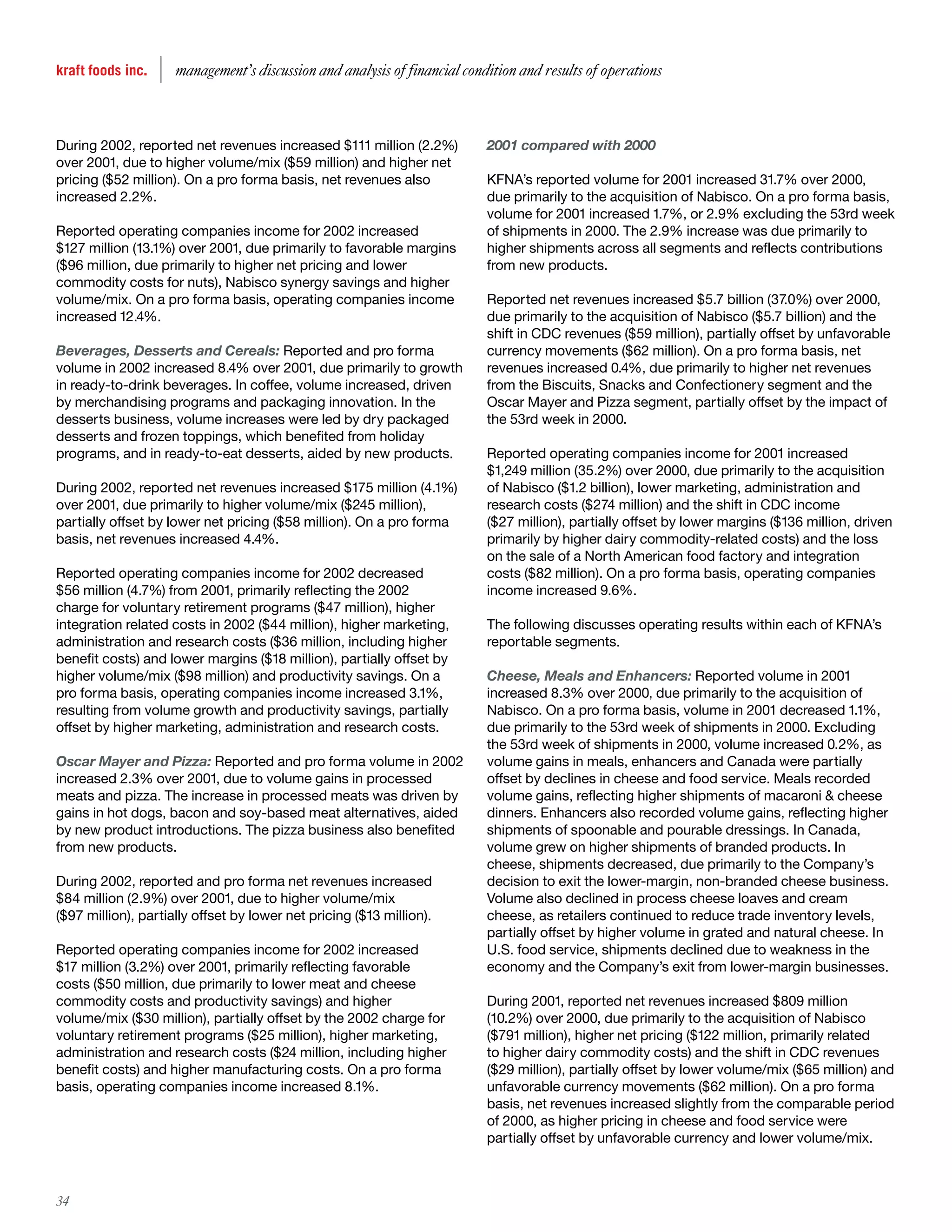 kraft foods Annual Reports 2002 | PDF