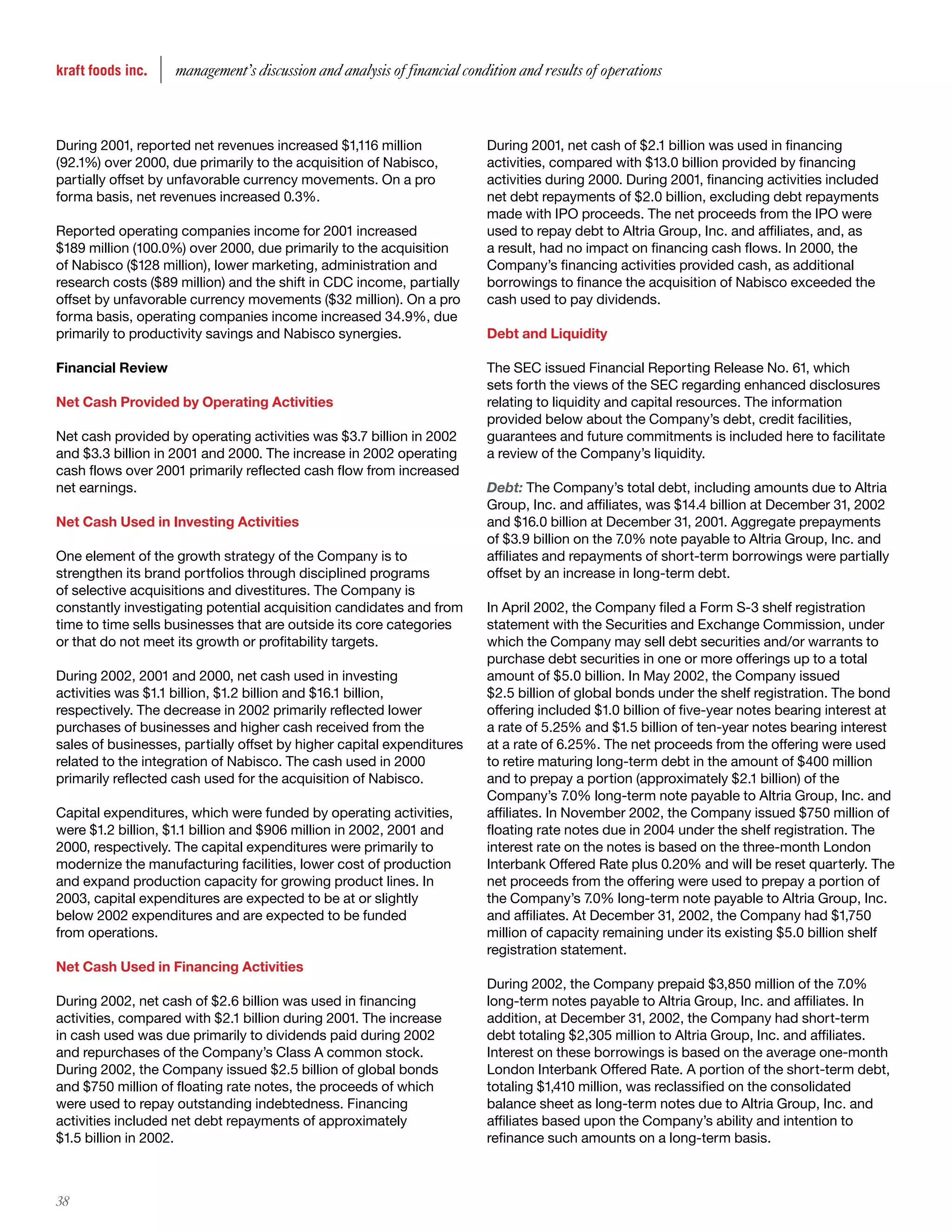 kraft foods Annual Reports 2002 | PDF