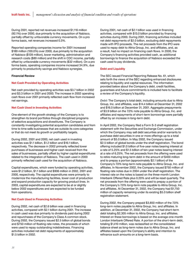 kraft foods Annual Reports 2002 | PDF