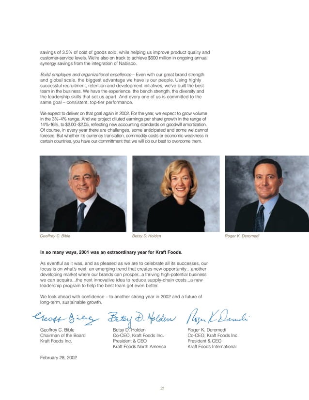 kraft foods Annual Reports 2001 | PDF