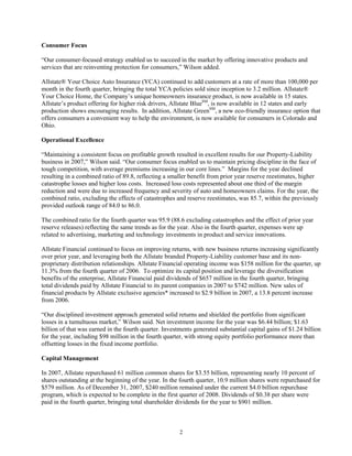 allstate Quarter Information 2007 4th Earnings Press Release | PDF