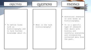 Historical Analysis - Type of Research / Thesis - Grade 11 | PPTX