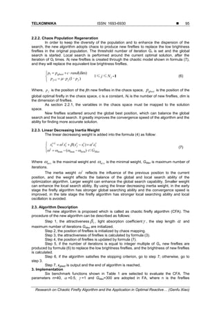 Research on Chaotic Firefly Algorithm and the Application in Optimal Reactive Power Dispatch | PDF
