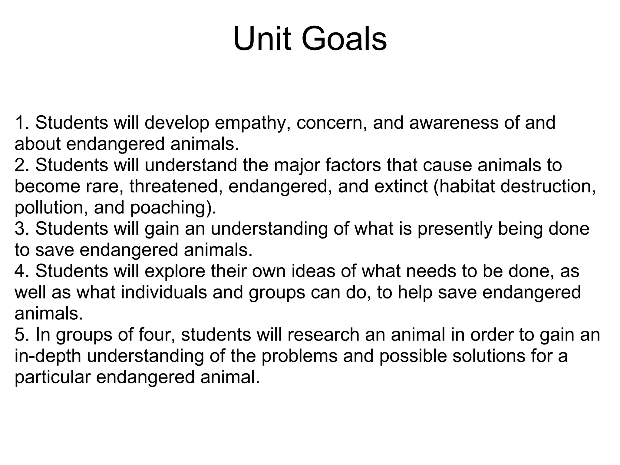 Endangered Animals Unit | PPT | Zoos & Aquariums | Attractions