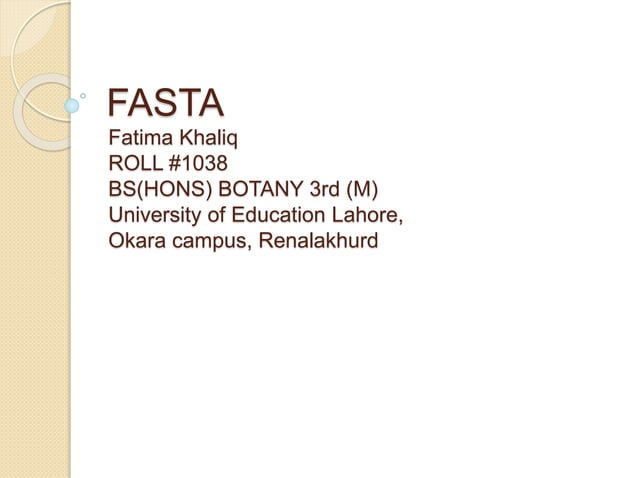 Fasta | PPTX | Genetics | Science